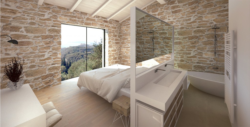 Stone Residence in Kavvadades Corfu interior design master bedroom ...